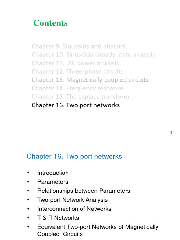 Two-Port Network Analysis Overview | PDF | Network Analysis (Electrical ...