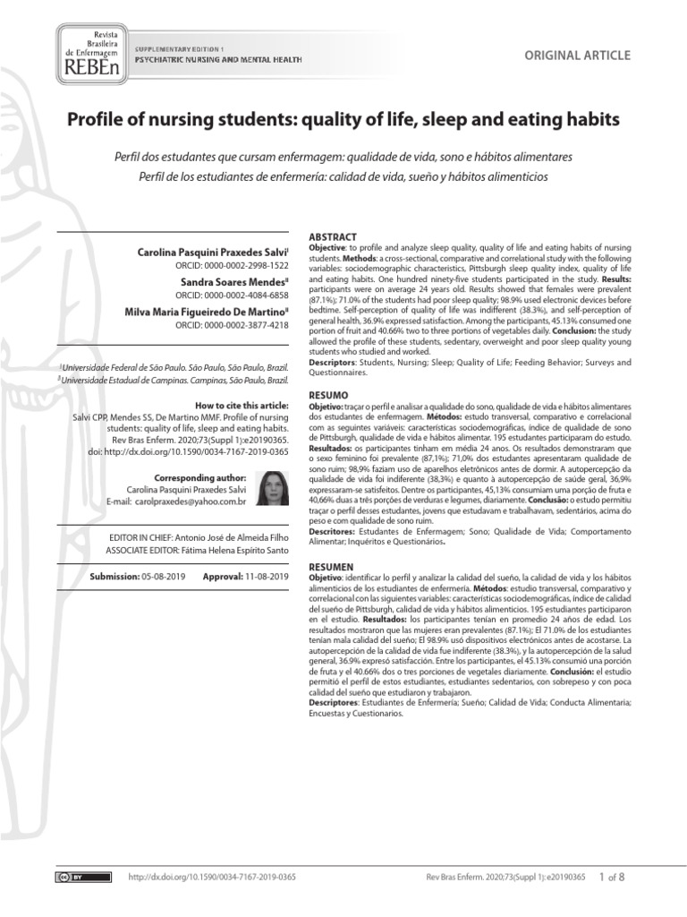 Nursing Students PSQI | PDF | Body Mass Index | Sleep