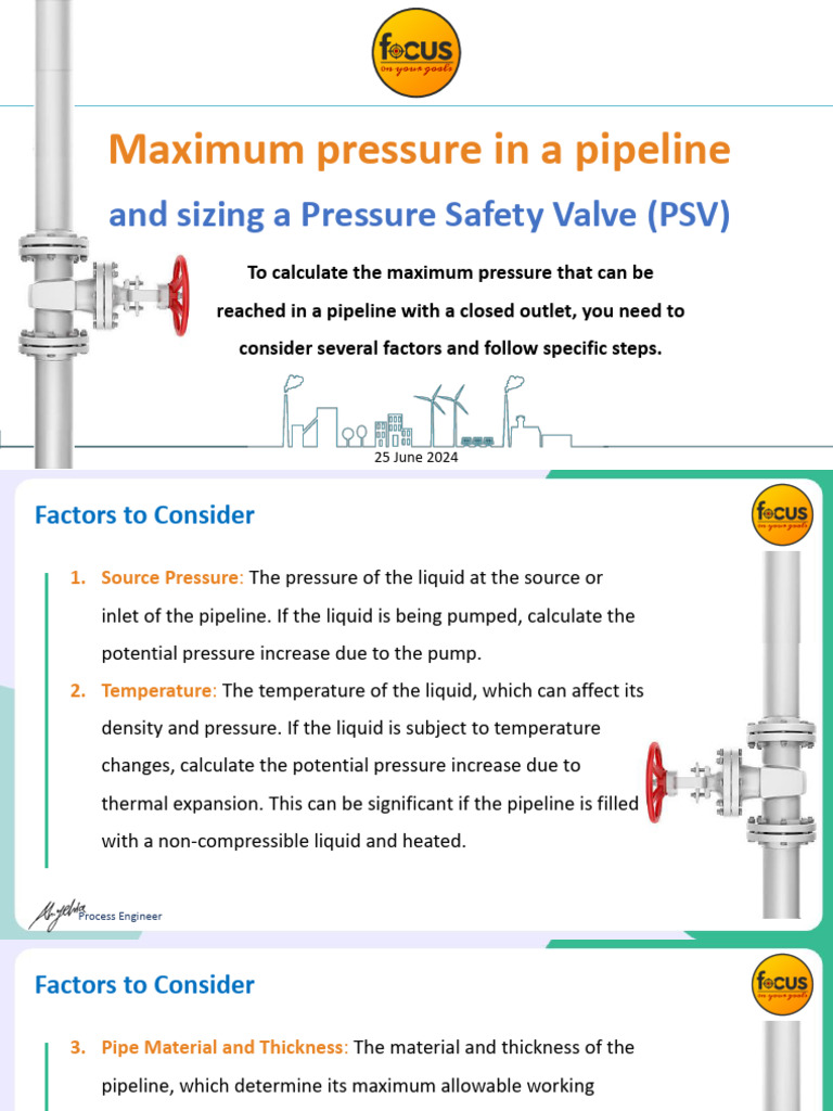 Maximum Pressure in A Pipeline PSV | PDF | Liquids | Pressure