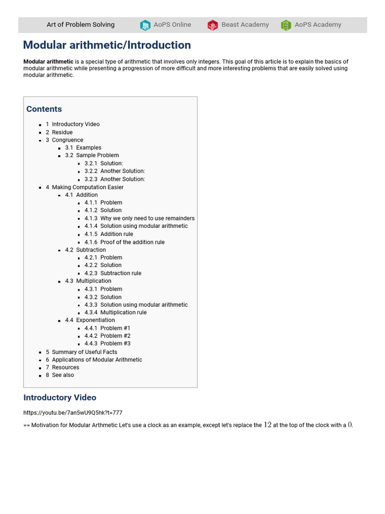 Modulo | PDF | Arithmetic | Mathematics