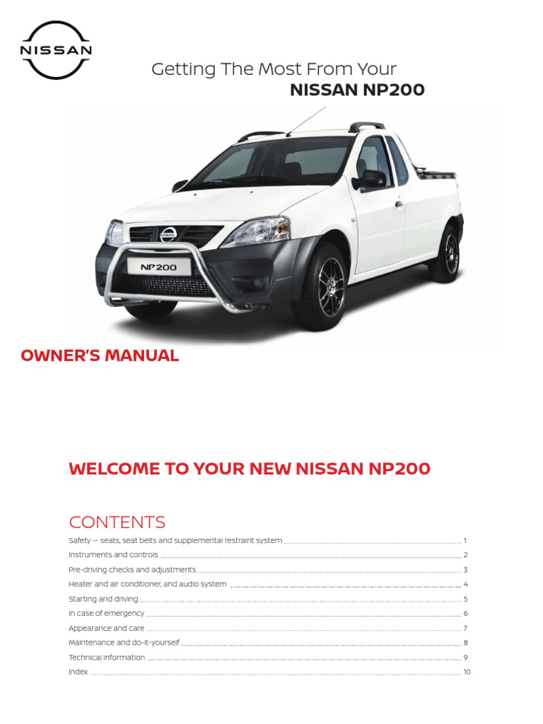 Nissan NP200 Manual | PDF | Seat Belt | Airbag