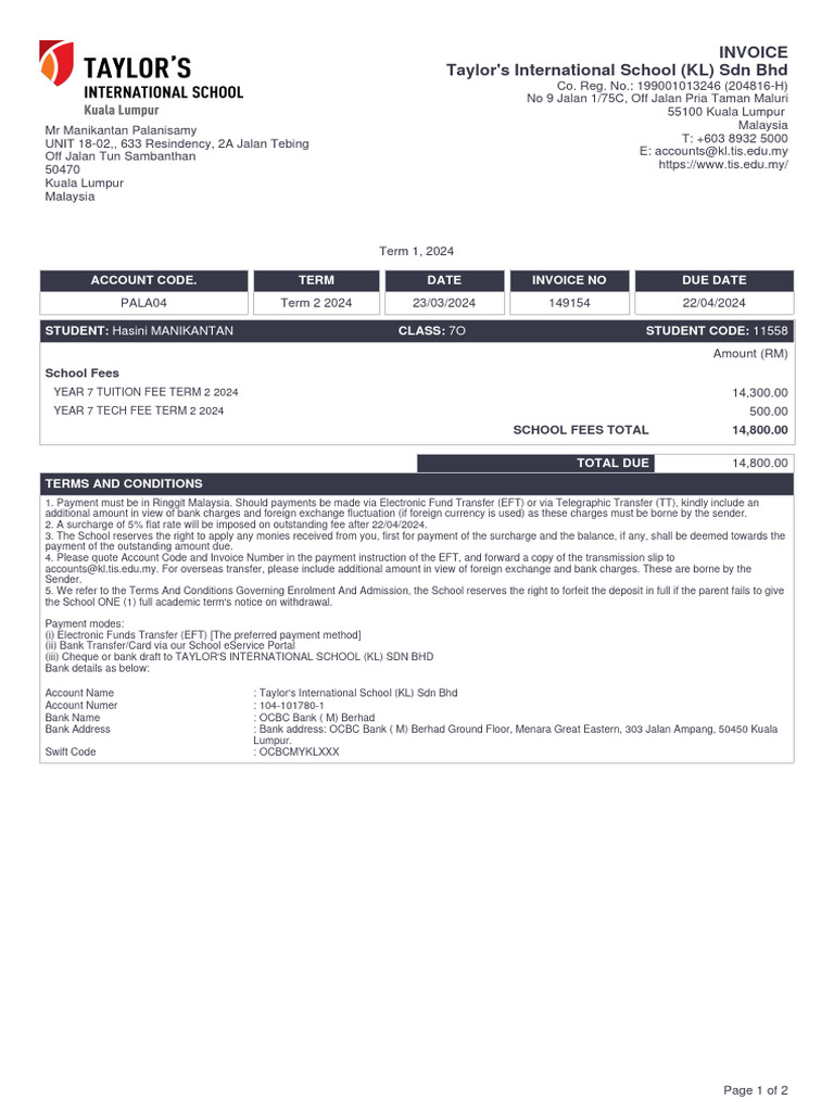 InvoiceDocument Run 81 Inv 149154 Acc PALA04 | PDF | Payments | Foreign Exchange Market
