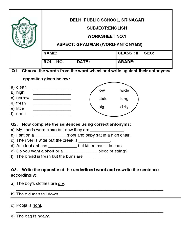 Class 2nd Winter Assignment | PDF | Grammatical Gender | Adjective