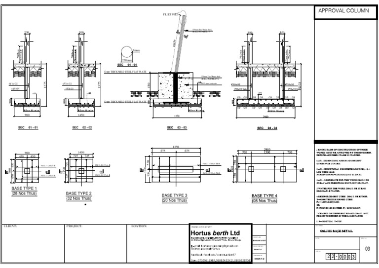 Column Base Detail | PDF | Steel | Mechanical Engineering