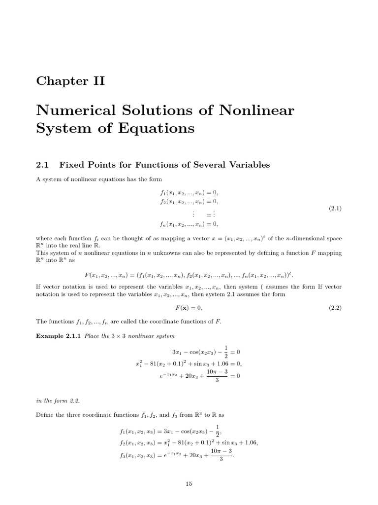 Solving Non Linear Equation Systems - 240628 - 082523 | PDF | Nonlinear System | Equations