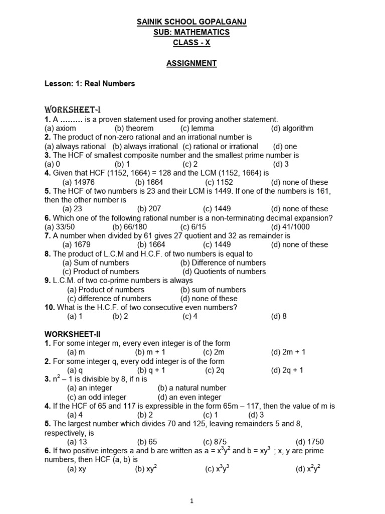 CH 1 Maths | PDF | Numbers | Rational Number
