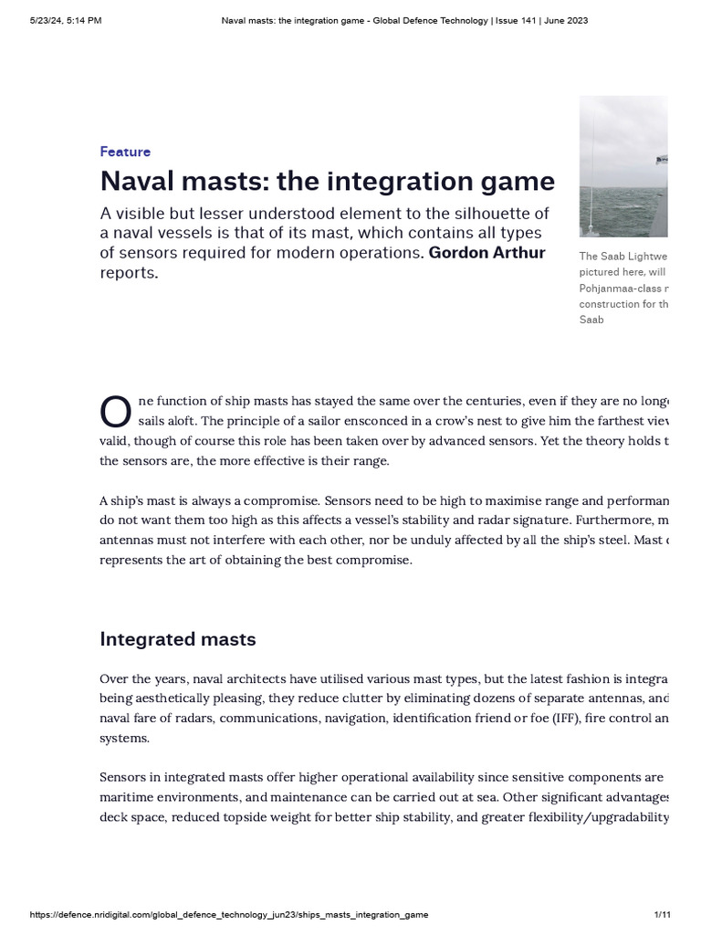 Integrated Naval Masts Explained | PDF | Ships | Radar