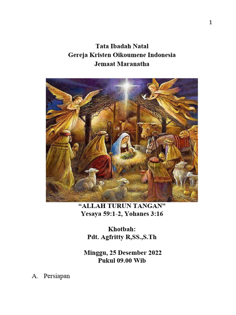 Tata Ibadah Natal 2022 | PDF