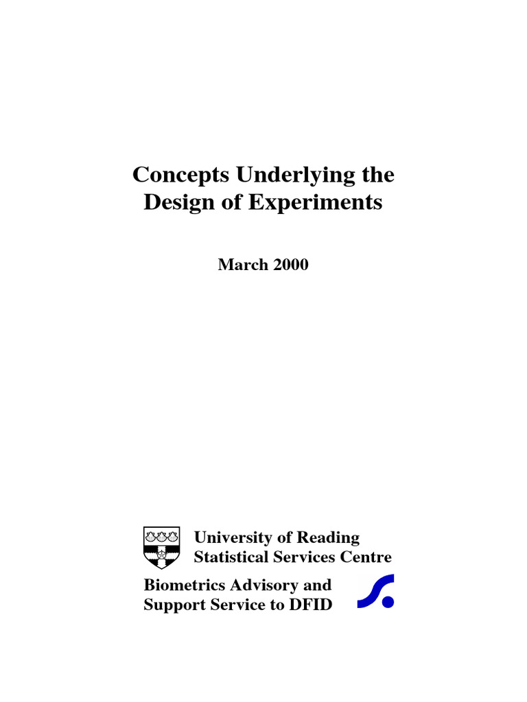 Concepts Underlying Design of Experiments | PDF | Experiment | Errors ...