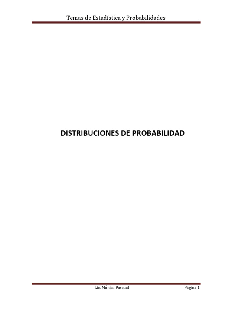 01 - Conceptos, Variable Aleatoria, Función de Distribución | PDF ...