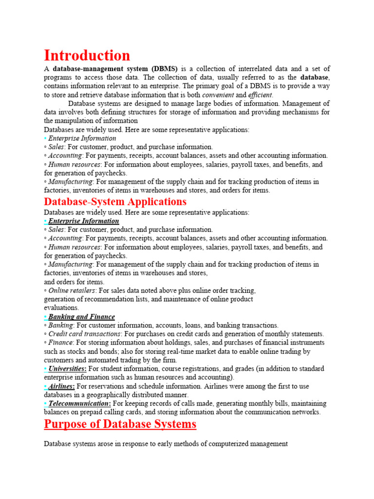 DBMS Unit-I | PDF | Relational Model | Databases