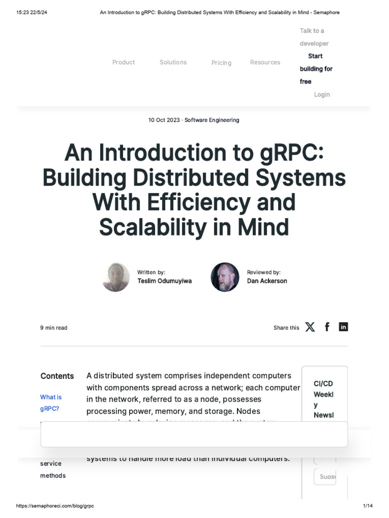 An Introduction To GRPC - Building Distributed Systems With Efficiency and Scalability in Mind ...