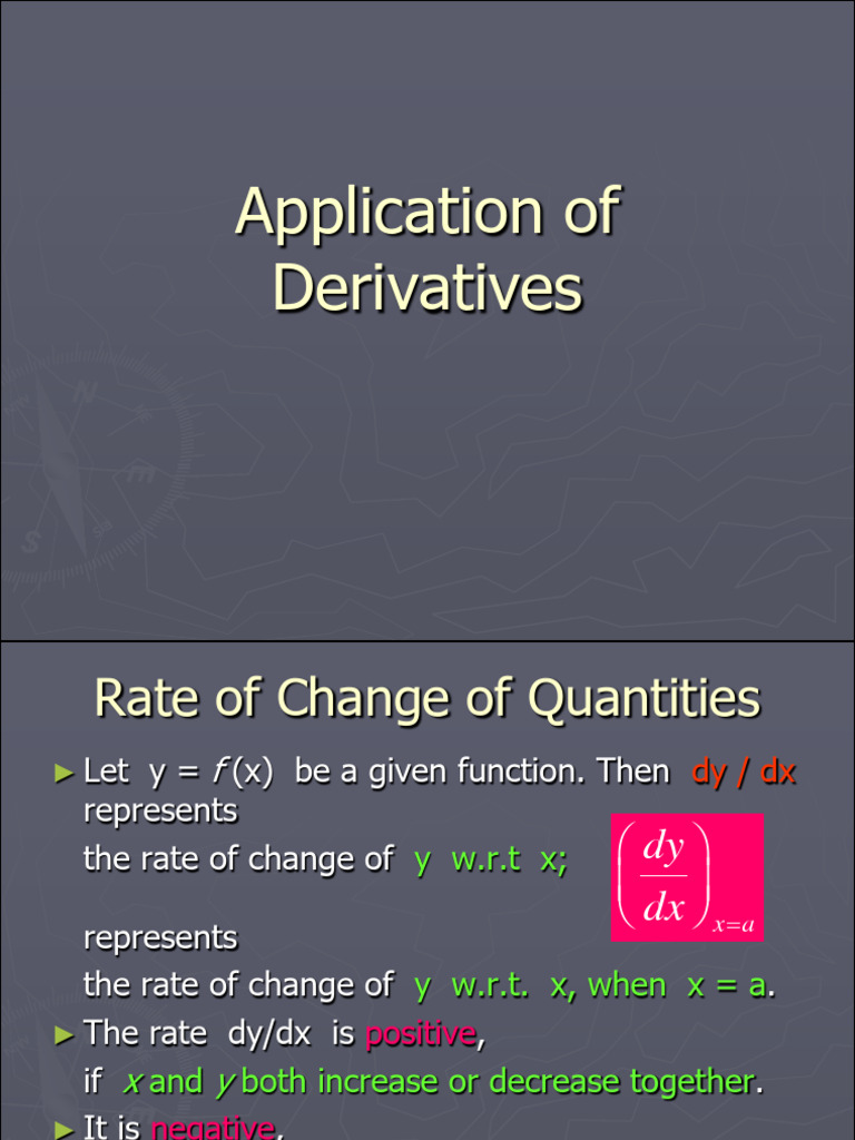 Applications of Derivatives | PDF | Monotonic Function | Numerical Analysis
