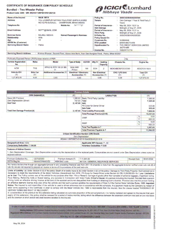 Insurance Naim Miya | PDF