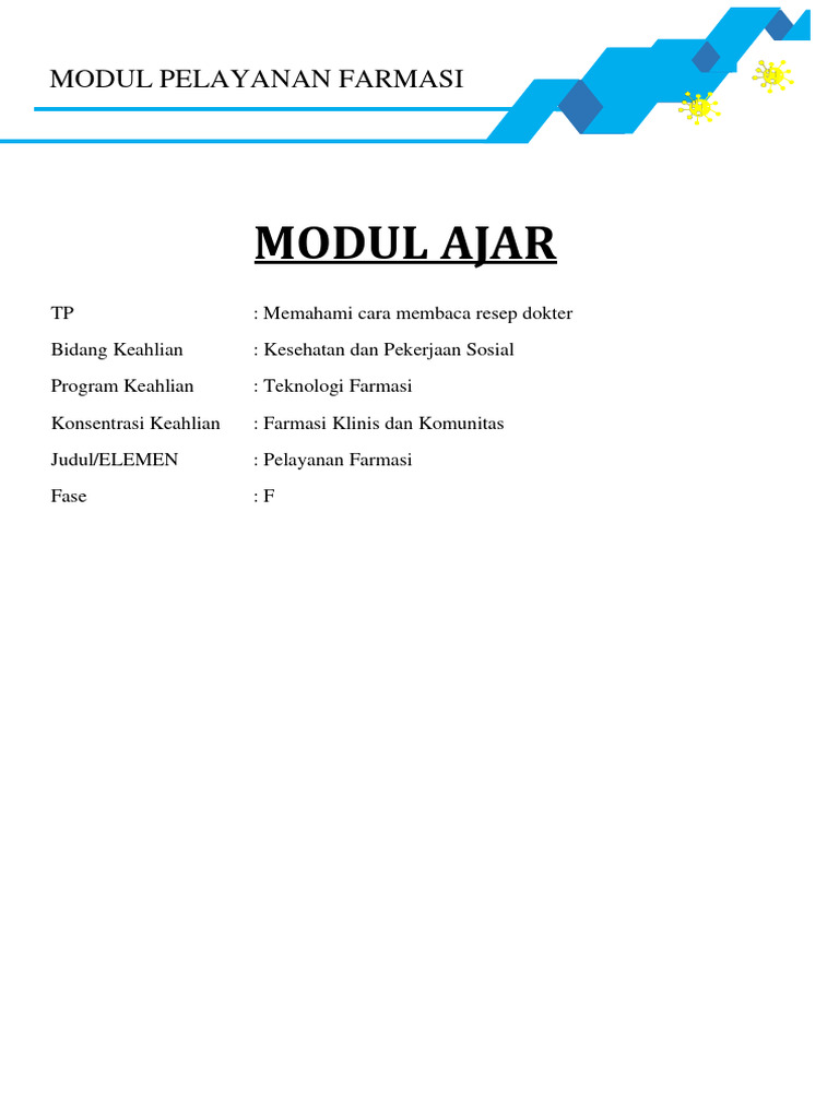 Modul Ajar Pelayanan Farmasi XI | PDF | Karier & Perkembangan | Kesehatan Holistik