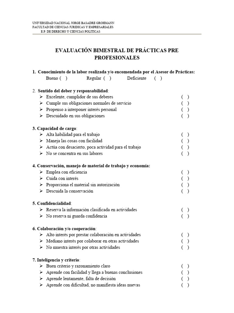 Formato Practicas Pre Profesionales | PDF