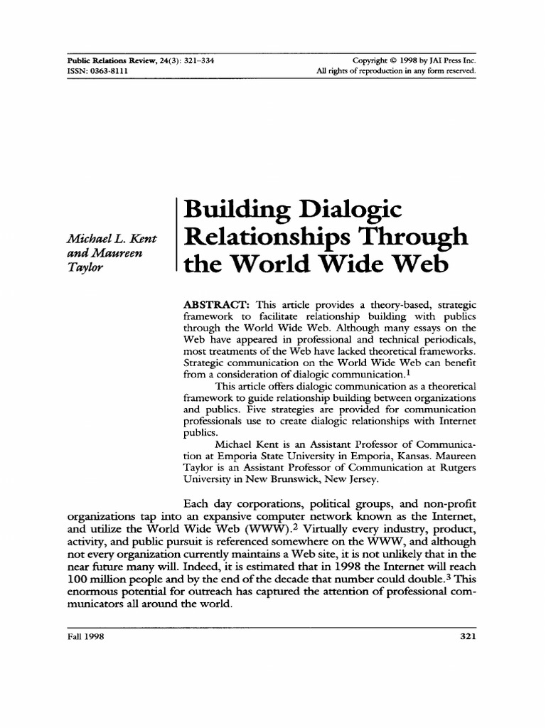 Building Dialogic Relationships Online | PDF | World Wide Web ...
