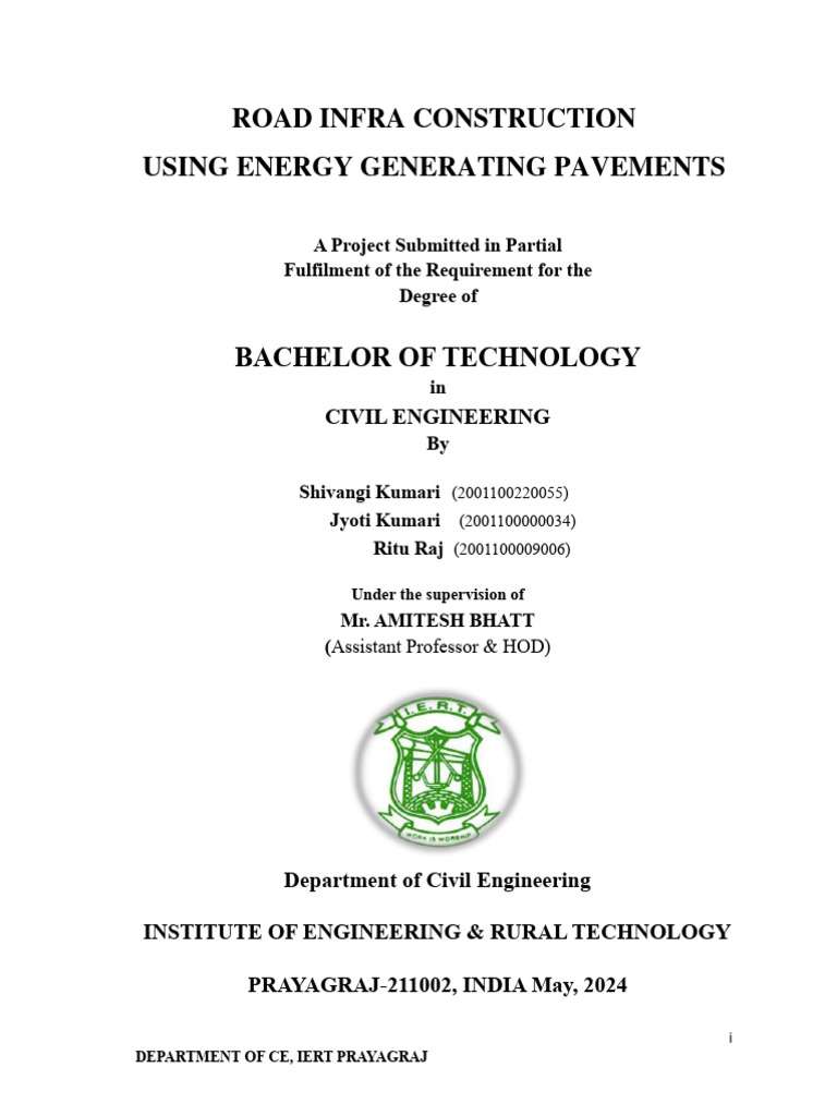 FINAL MAJOR PROJECT 2024 Ritu | PDF | Photovoltaics | Road Surface