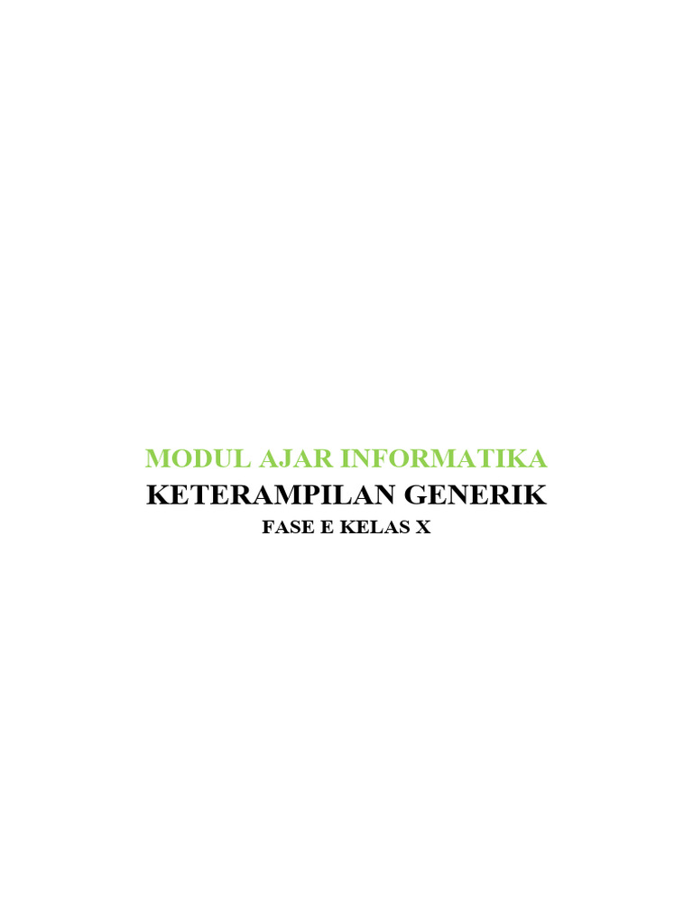 Modul Informatika Dan Keterampilan Generik | PDF