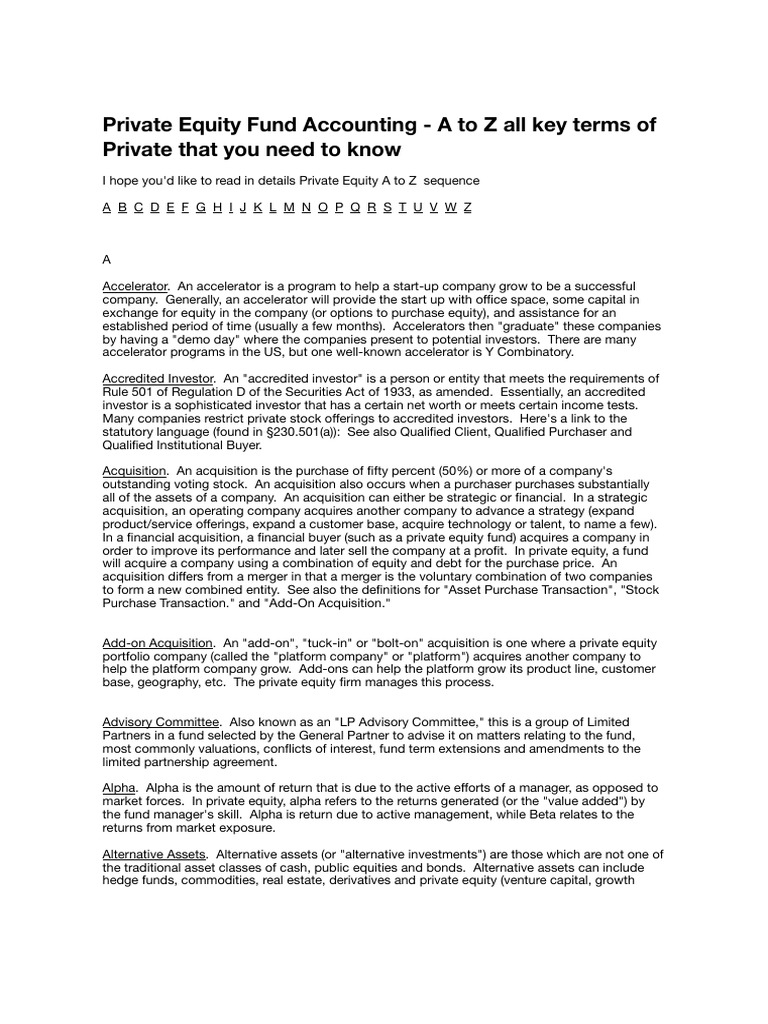 Private Equity Fund Accounting Essentials | PDF | Stocks | Private Equity