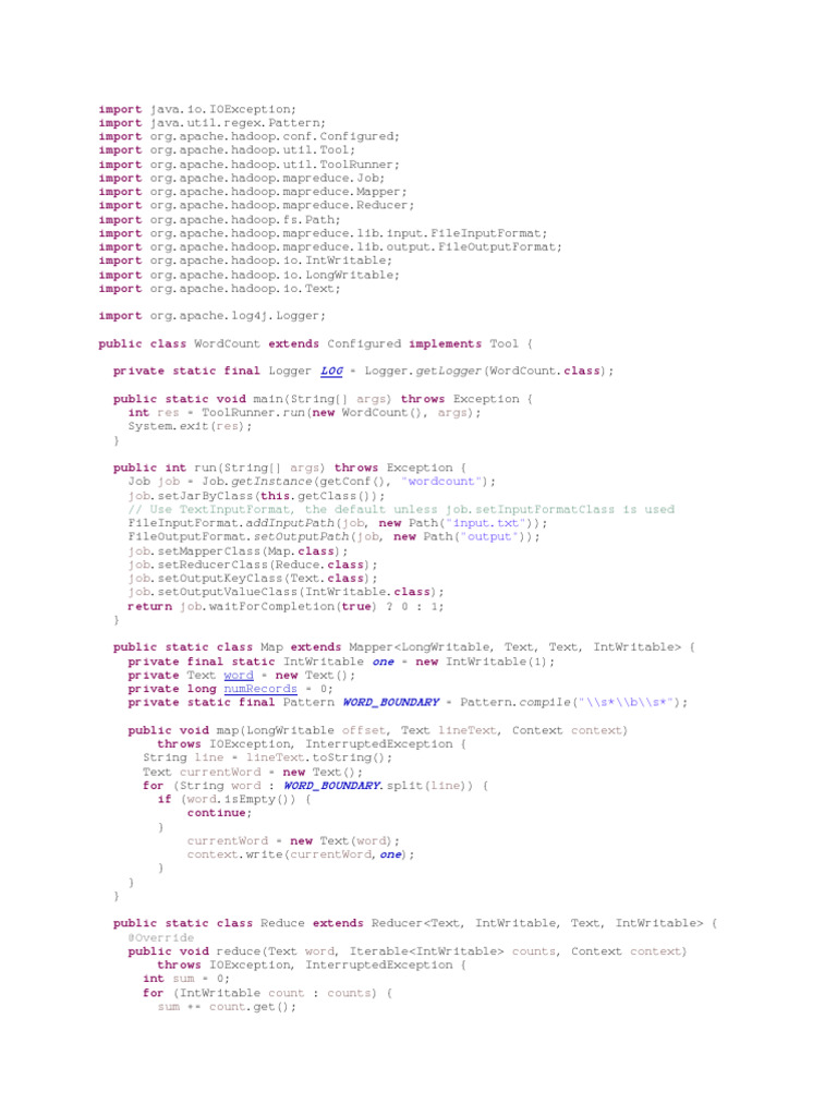 Hadoop WordCount | PDF | Software Development | Computer Engineering