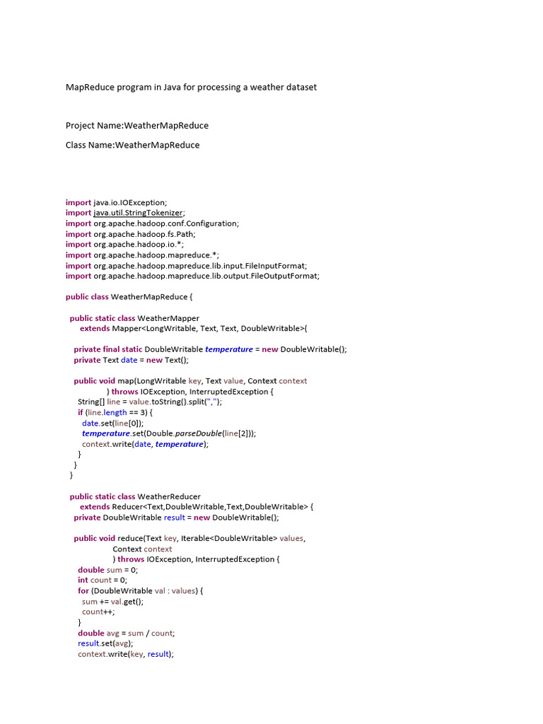 Hadoop Weather | PDF | Apache Hadoop | Map Reduce
