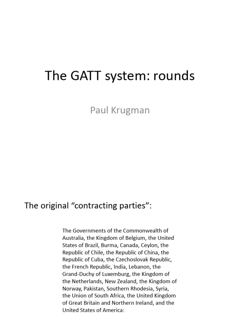 GATT | PDF | Dumping (Pricing Policy) | Economies