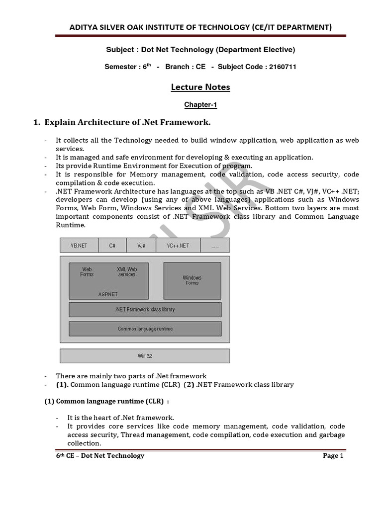 Dot Net - Chapter-1 - Combine | PDF | Programming | Constructor (Object ...