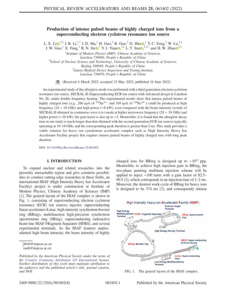 Intense Pulsed Beams from ECR Ion Source | PDF | Microwave | Particle ...