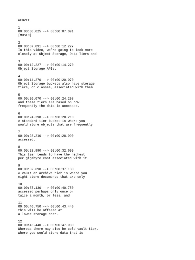 Object Storage Tiers and Apis | PDF | Backup | Computer Data Storage
