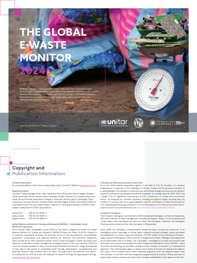 The Global E-Waste Monitor 2024 | PDF | Electronic Waste | Recycling