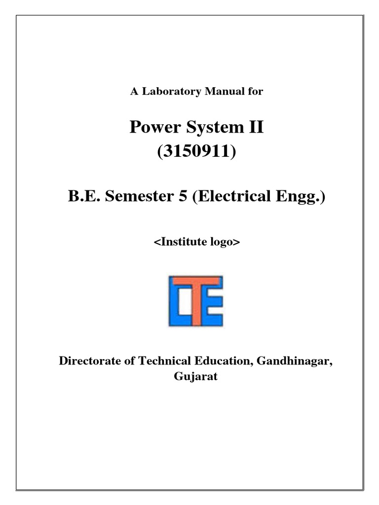 Power System II Lab Manual (3150911) | PDF | Ac Power | Electric Power ...