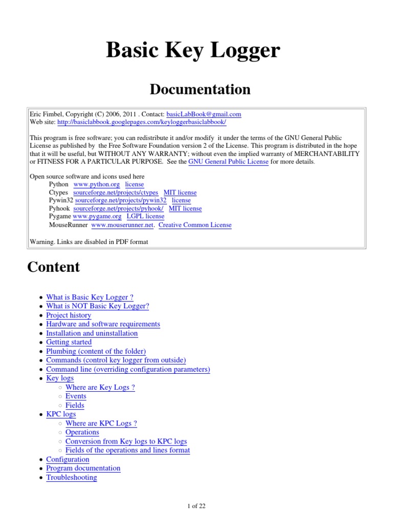 Basic Key Logger Documentation | PDF | Icon (Computing) | Command Line ...