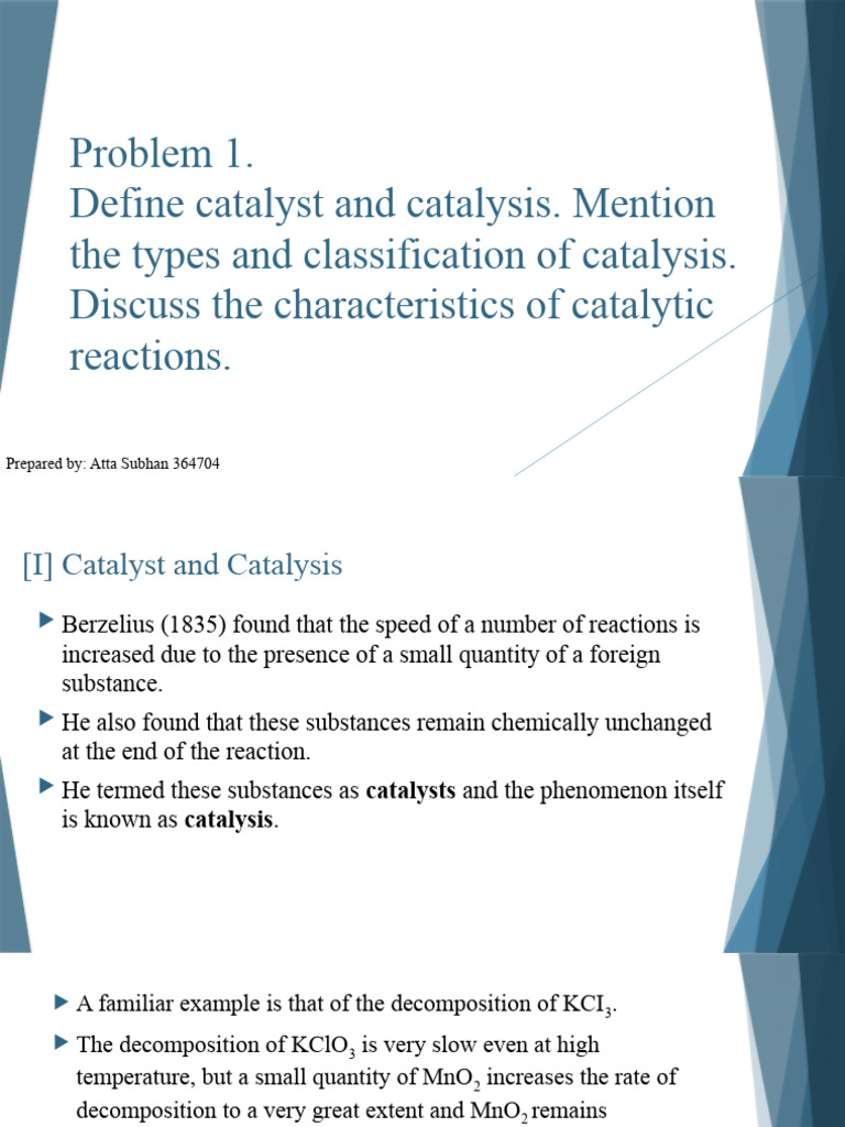 Problem 1 | Download Free PDF | Catalysis | Chemical Reactions