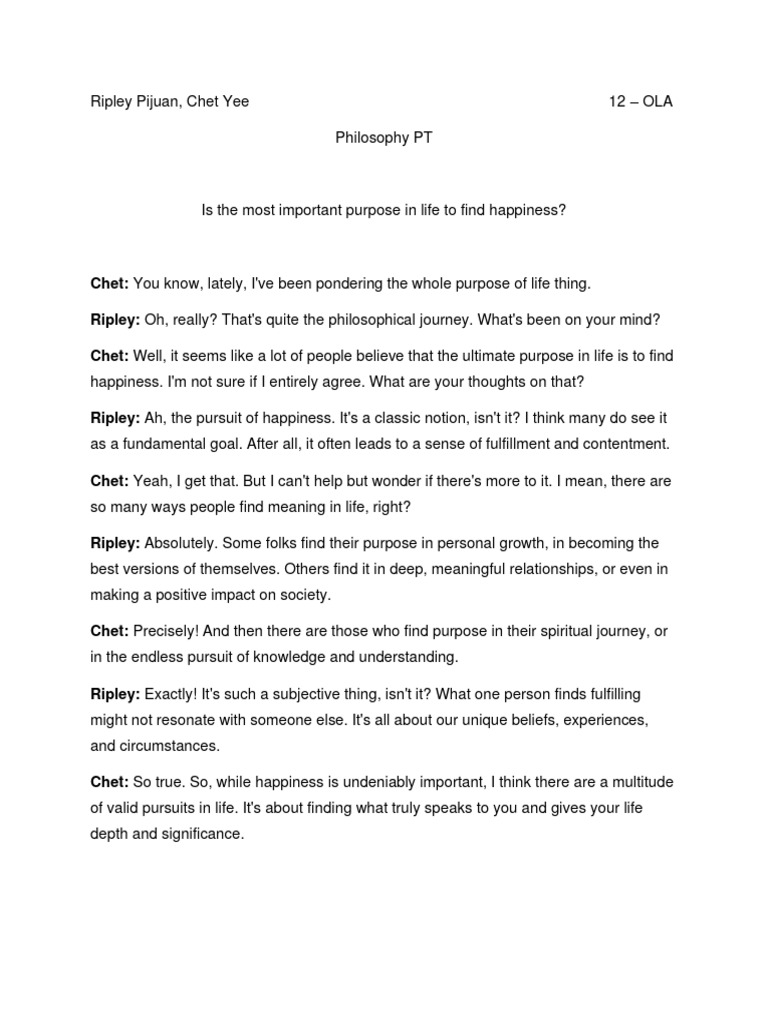 Is The Most Important Purpose In Life To Find Happiness PDF Meaning