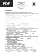 Science 8 Exam 3rd Quarter | PDF | Matter | Chemical Elements