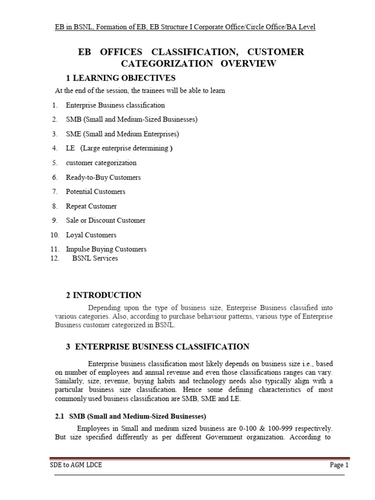 Eb Offices Classification, Customer Categorization Overview | Download ...
