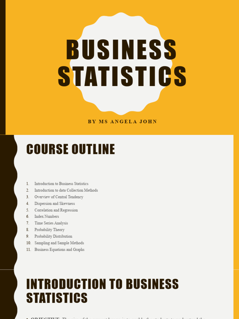 Business Statistics Course Overview | PDF | Statistics | Data