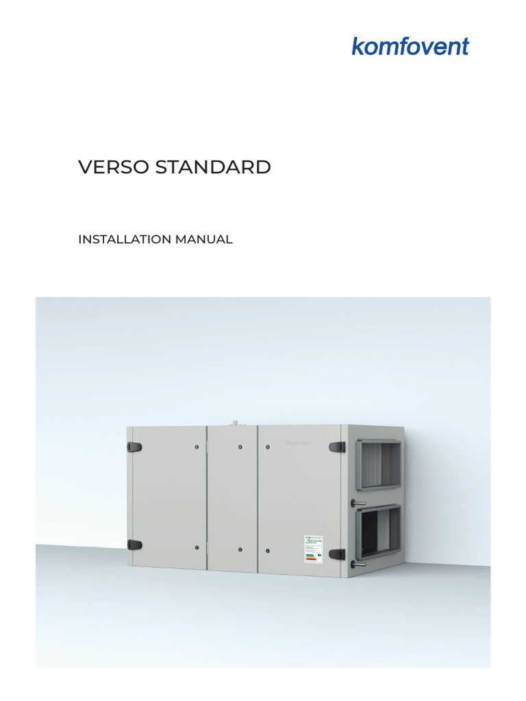 Verso Standard Installation Manual | PDF | Thermodynamics | Equipment