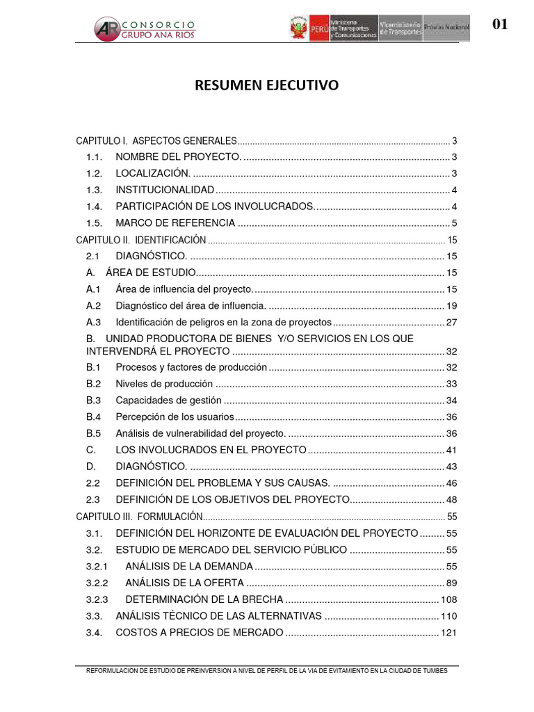 Estudio de Preinversión Vía Evitamiento Tumbes | PDF | La carretera ...