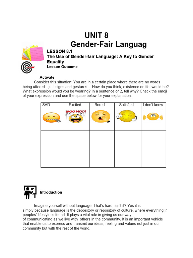 UNIT 6.Gender-Fair Language | PDF | Grammatical Gender | Communication
