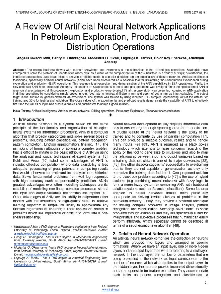 A Review of Artificial Neural Network Applications in Petroleum Exploration Production and ...