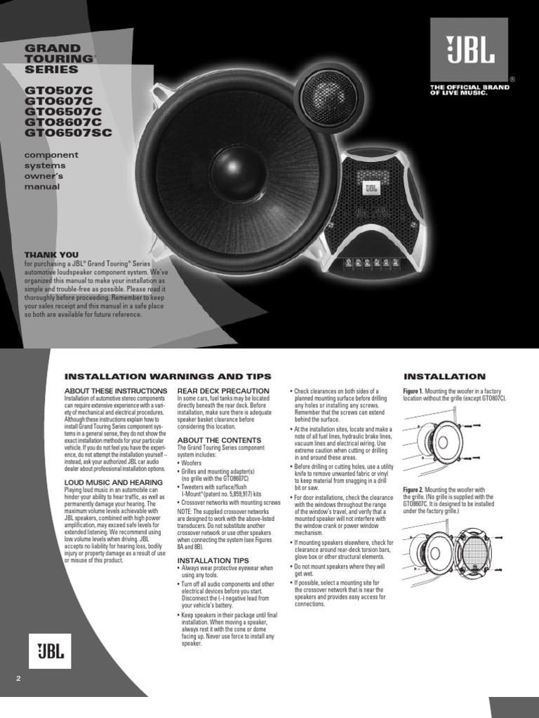 JBL Gto 07 | PDF | Loudspeaker | Sound Technology