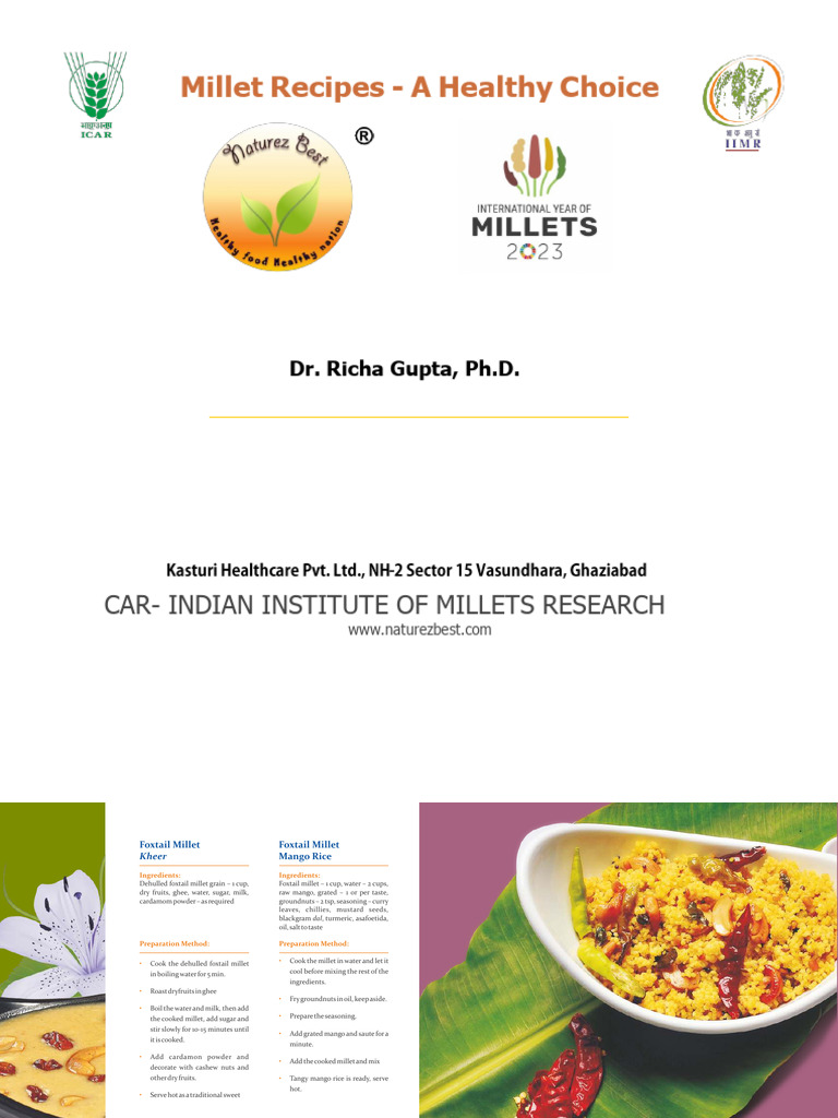 Millets Recipe Book | PDF | Curry | Chutney
