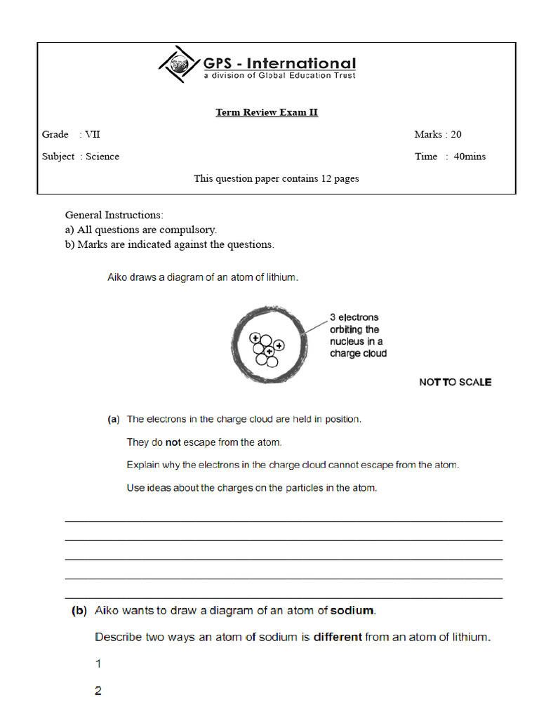 Term Review Exam 2 - Science | PDF | Atoms | Atomic Nucleus