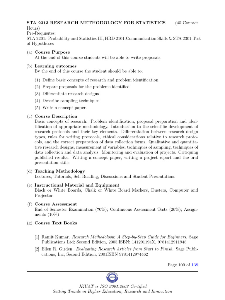 STA 2313 - Research Methodology | PDF | Methodology | Data