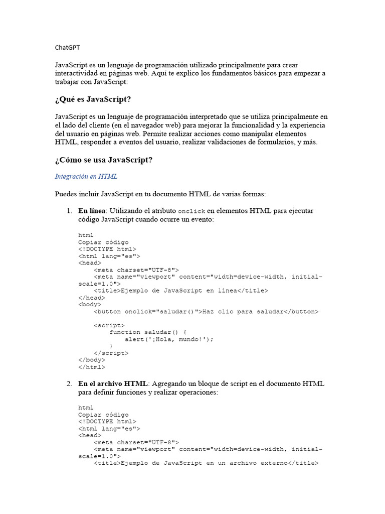 Javascript 1 | PDF | Script Java | HTML Javascript 1 | PDF | Script Java | HTML