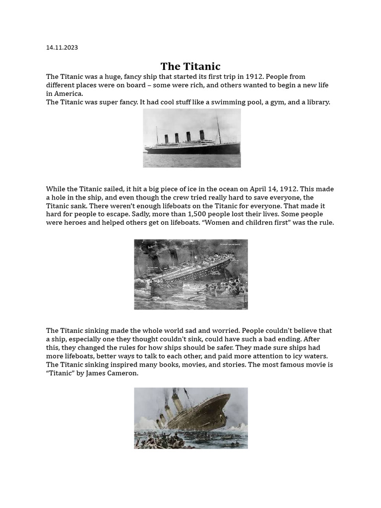 The Tragic Story of the Titanic | PDF | Social Science