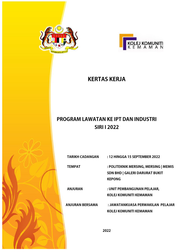Format Kertas Kerja Program | PDF