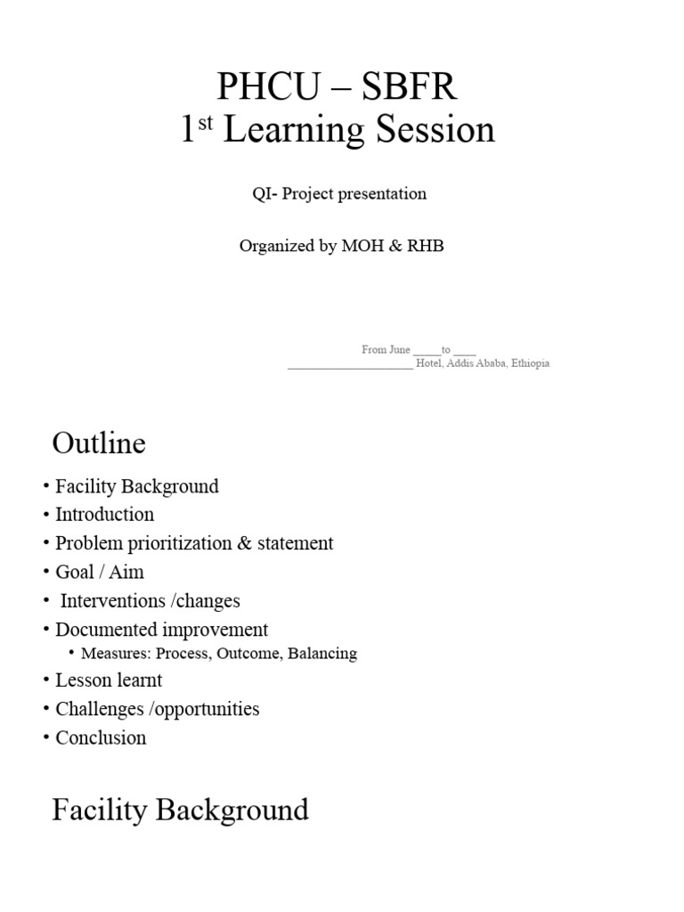 PHCU - SBFR - Slide Duide | PDF